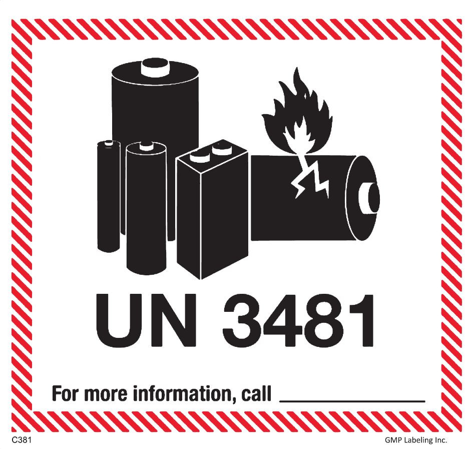 UN3481 Labels – Lithium Ion Battery Compliance Labels