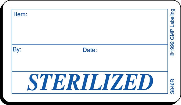 S846R STERILIZED Status Label - GMP Labeling