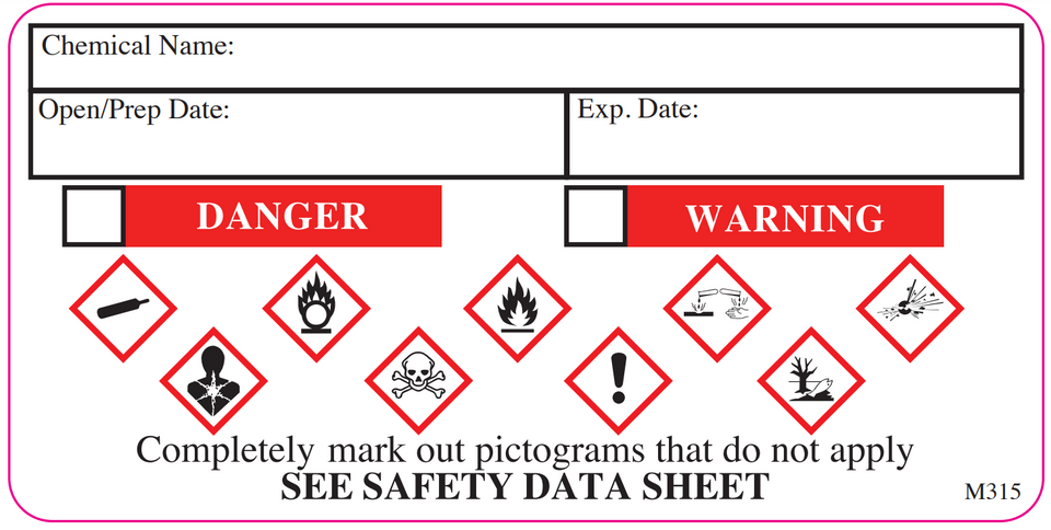 M315 CHEMICAL GHS Material Label - GMP Labeling