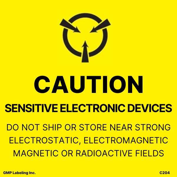 Caution - Sensitive Electronic Devices Shipping Durable Polyester Label ...