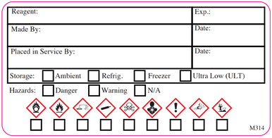 M314 REAGENT GHS Material Label - GMP Labeling