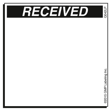Q042LP RECEIVED Quality Control Label - GMP Labeling