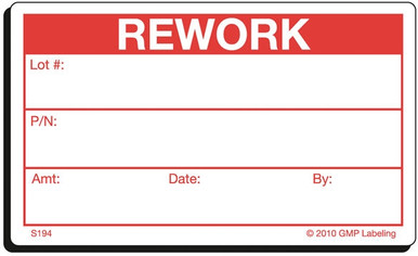 S194 REWORK Status Label - GMP Labeling