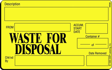 W936 WASTE FOR DISPOSAL Waste Label - GMP Labeling