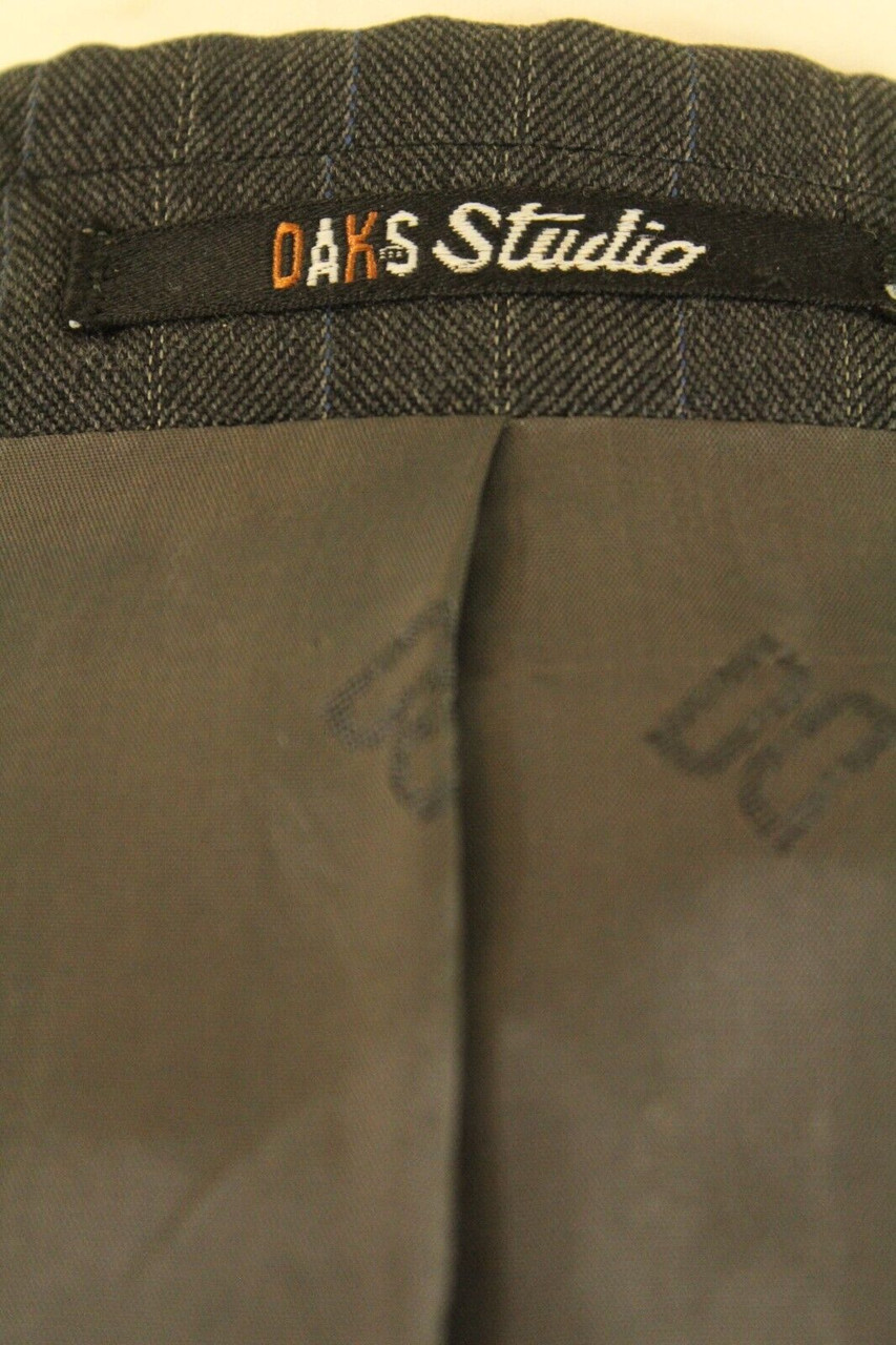 VINTAGE DAKS MENS 42" GREY PINSTRIPE SUIT JACKET