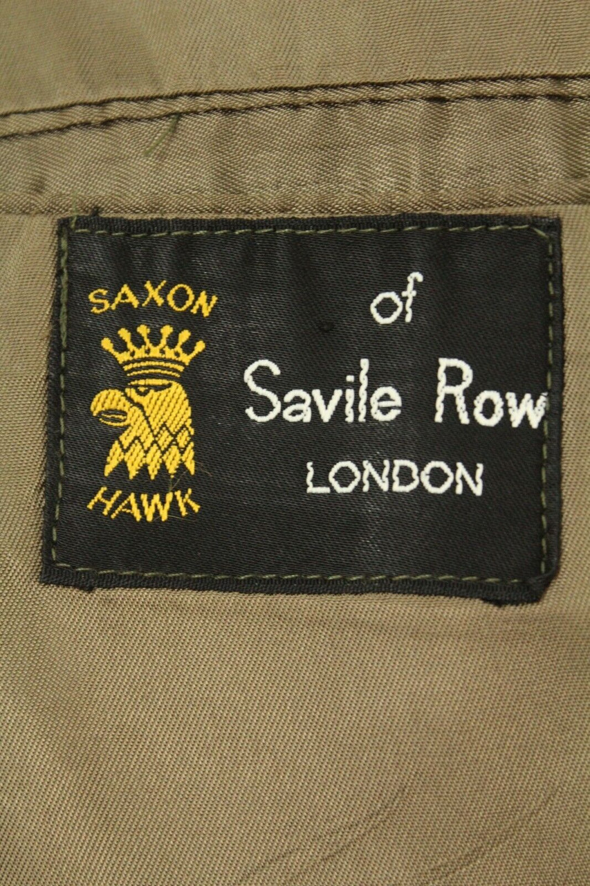 VINTAGE SAXON HAWK OF SAVILE ROW MENS 42" GREEN WINDOWPANE TWEED JACKET