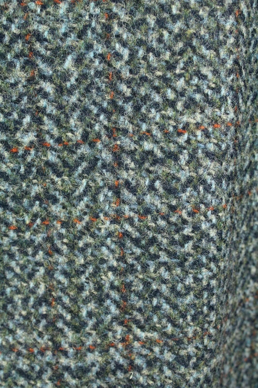 Vintage British Dunn & Co Scottish Large Grey Blue Mix Tweed Overcoat