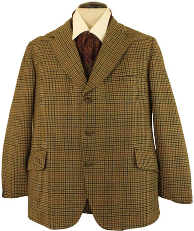 VINTAGE BURTON 1960-70S MENS 46" GREEN MIX SPORTS TWEED JACKET