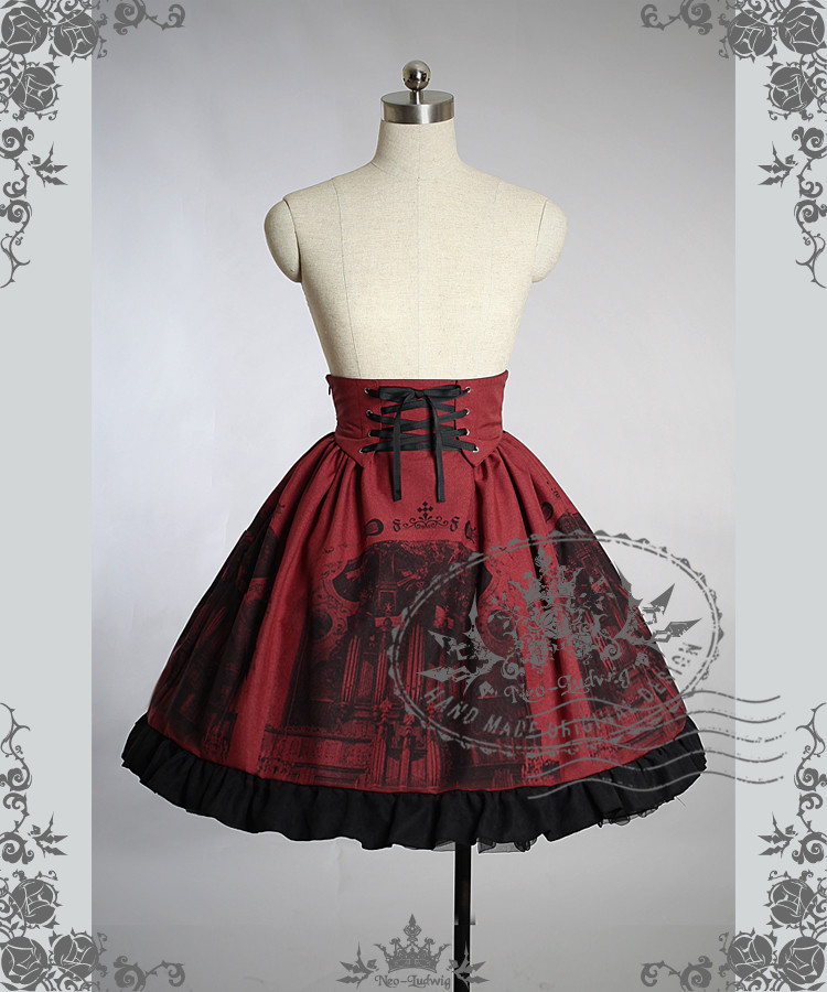 Baroque Pipe Organ Gothic&Classical Lolita Skirt*3colors Instant Shipping