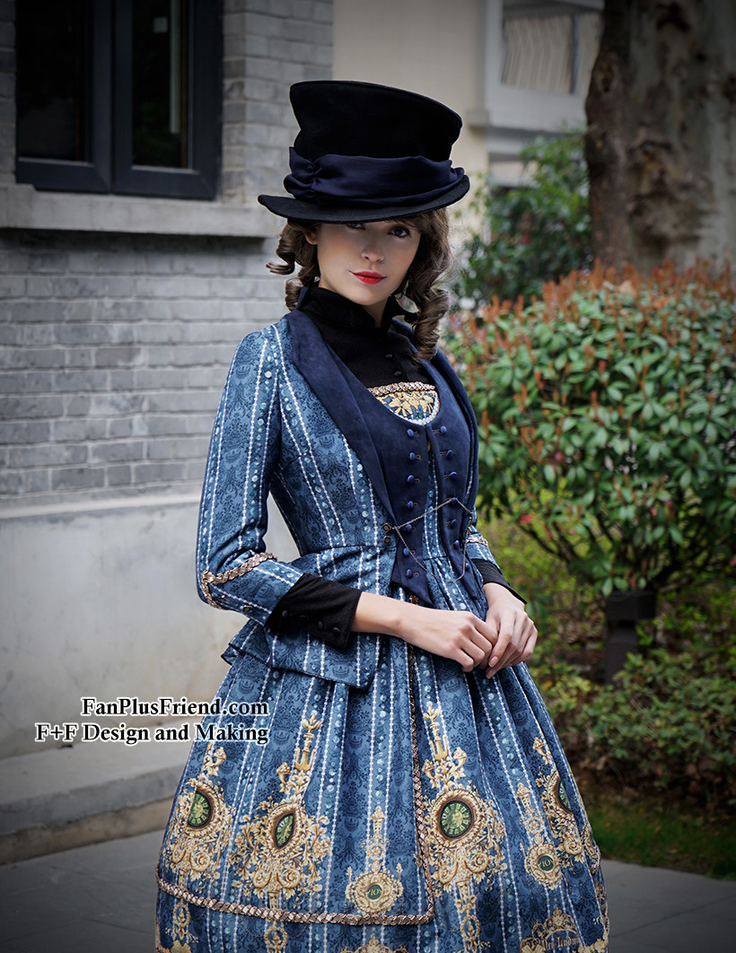Elegant Gothic Dandy Bias Top Hat and Sash Set