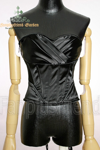 Elegant Gothic Under Bust Steel Boned PU Leather Cross Corset