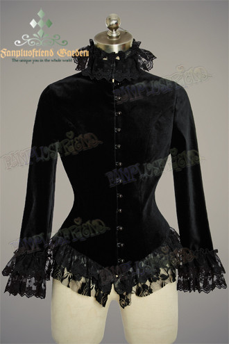 Gothic Victorian Wide Cuffs Rose Jacquard Shrug