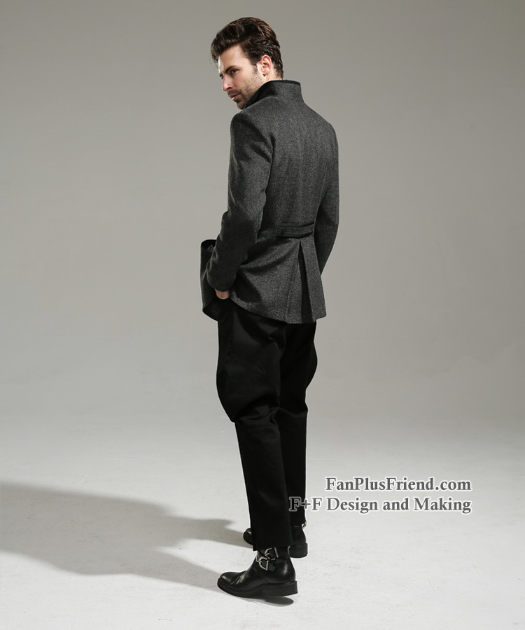 Steel Rose, Gothic Dandy Neat Tweed Doublet Coat For Man