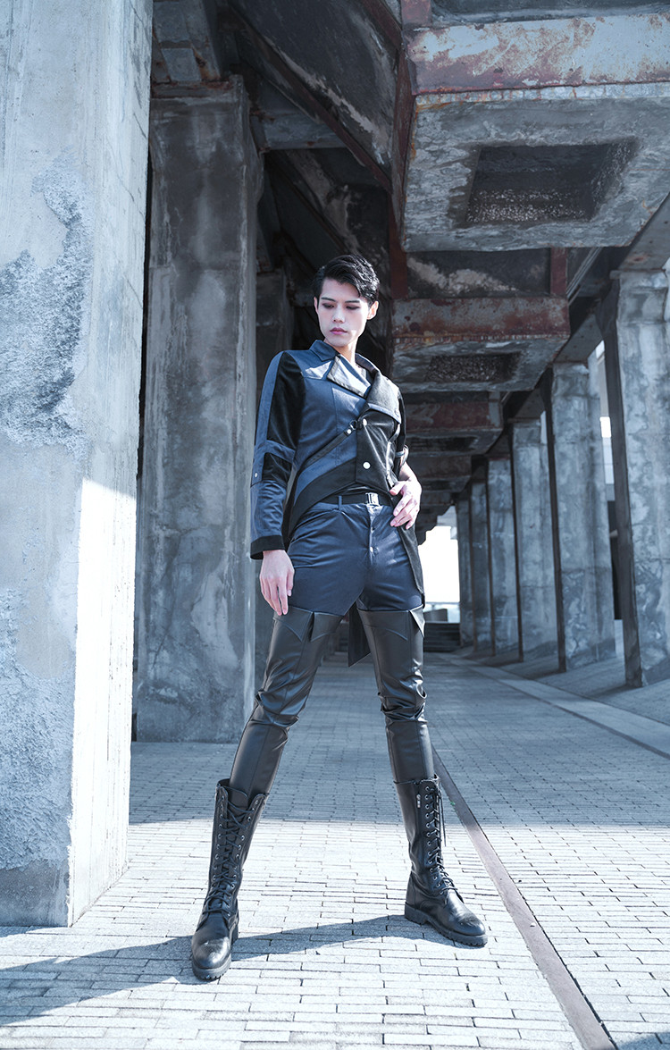 Code F, Cyber Punk Fashion Double Breasted Pants Unisex False 2Pcs ...