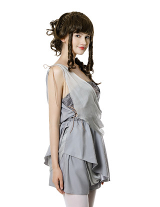 Vintage Silk Top Bandeau Ancient Greek Goddess Sleeveless Wrap Top Grey ...