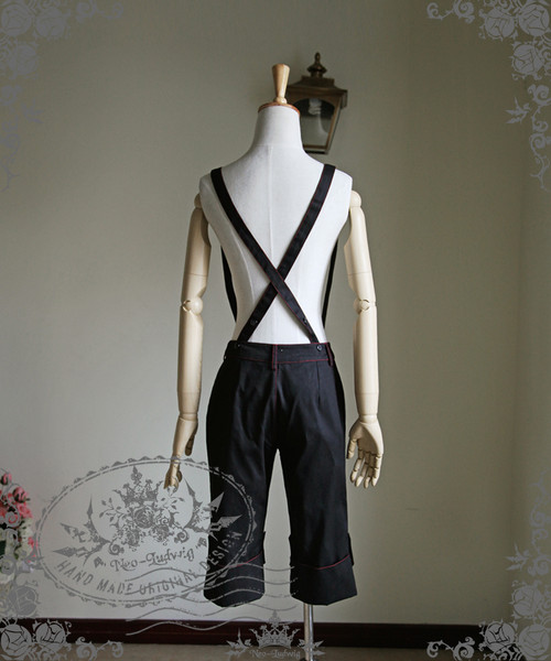 Gothic Punk Dandy Ouji Bat Breeches&Suspenders