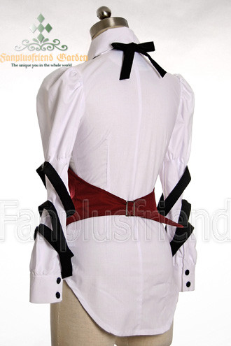 Gothic Punk Dandy Ouji Bat False 2Pcs Shirt Vest
