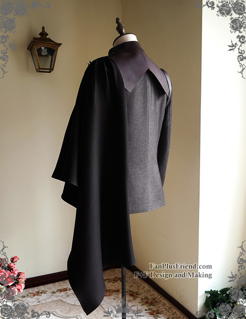 Vintage Hooded Mantle Men's Black Mantle One Shoulder Retro Punk Pirate ...