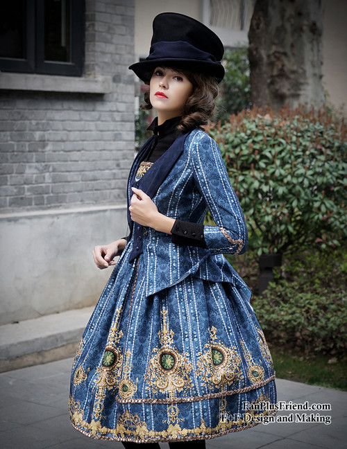 Elegant Gothic Dandy Bias Top Hat and Sash Set