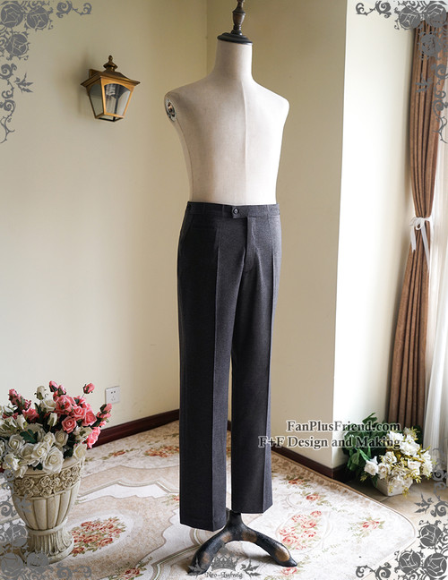 50s' Vintage Suit Pants Men's Formal Dress Pants Grey Brown Retro Fashion