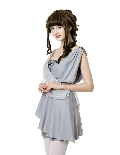 Vintage Silk Top Bandeau Ancient Greek Goddess Sleeveless Wrap Top Grey ...
