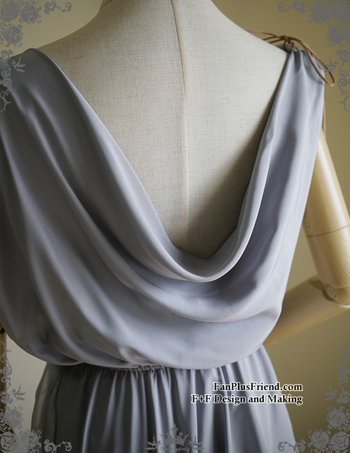 Vintage Silk Top Bandeau Ancient Greek Goddess Sleeveless Wrap Top Grey ...
