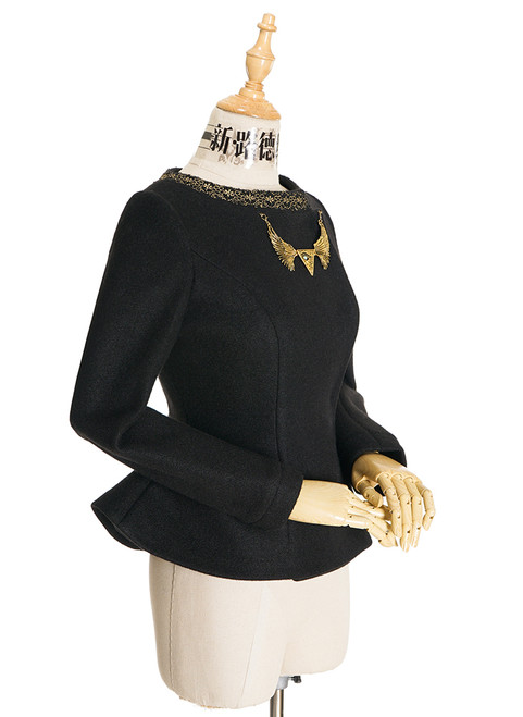Vintage Retro Winter Wool Short Coat Ancient Egypt Long Sleeve Winter ...