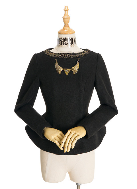 Vintage Retro Winter Wool Short Coat Ancient Egypt Long Sleeve Winter ...