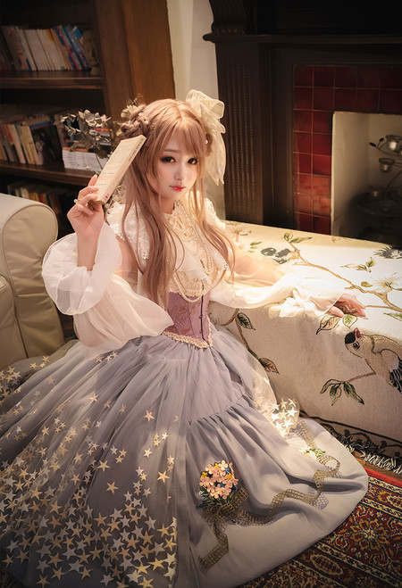 Les Sylphides, Classic Lolita Refined Floral Jacquard Steel Boned ...