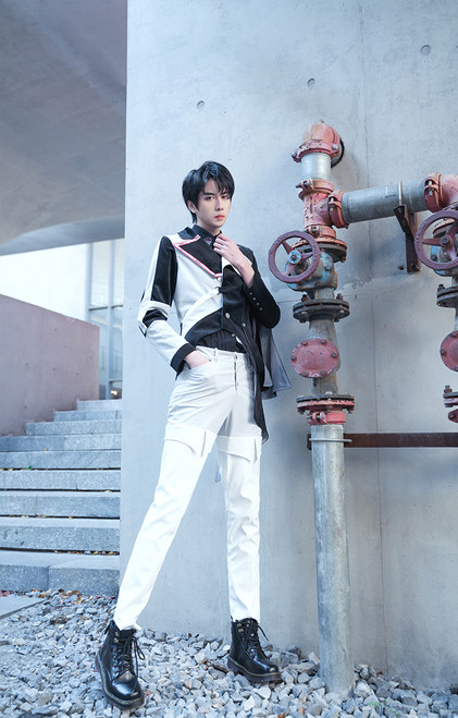 Code F, Cyber Punk Fashion Double Breasted Pants Unisex False 2Pcs ...