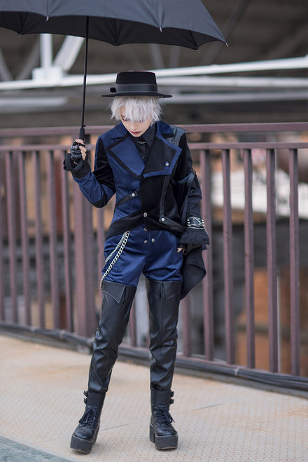 Code F, Cyber Punk Fashion Double Breasted Pants Unisex False 2Pcs ...