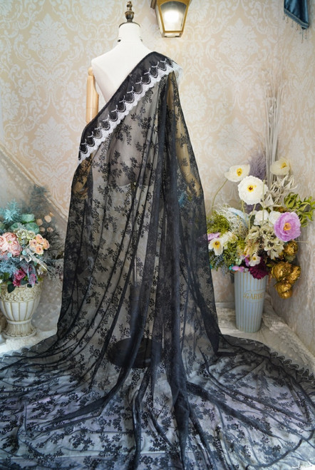 Hollow Crown, Elegant Gothic Fashion Refined Large Head Scarf Floral ...