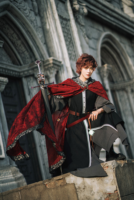 The Minder, Gothic Dandy Fashion V Neck Long Pullover Vest and Wing Tip ...