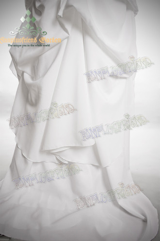Elegant Gothic Aristocrat Fishtail Tiered Frilly Front Plump Bustle Dress