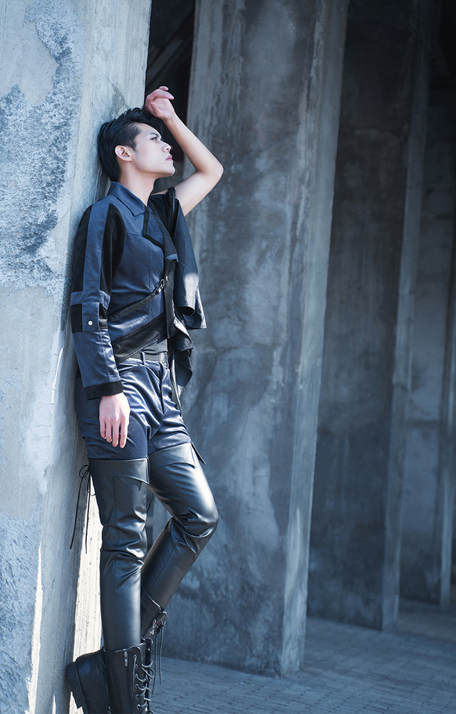 Code F, Cyber Punk Fashion Double Breasted Pants Unisex False 2Pcs ...