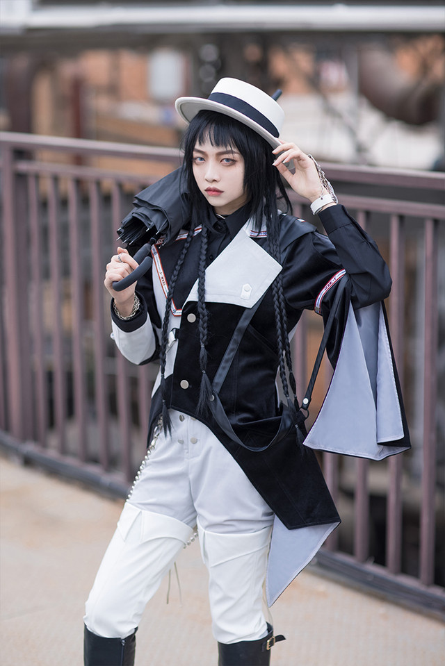 Code F, Cyber Punk Fashion Double Breasted Pants Unisex False 2Pcs ...