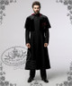 Elegant Gothic Aristocrat Large Cross Wool Long Coat