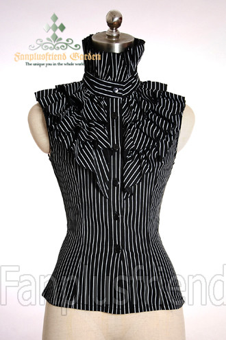 Elegant Gothic Aristocrat Frilly Jabot Lacing-up Corset Vest*3colors ...