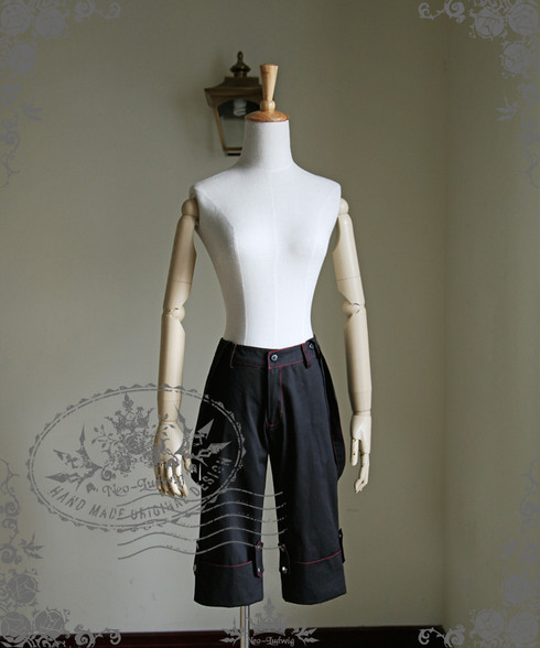 Gothic Punk Dandy Ouji Bat Breeches&Suspenders