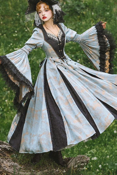 Pentiment of Tudor, Elegant Gothic Medieval Retro Fashion Middle Ages ...