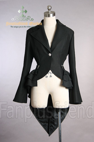 Elegant Gothic Detached Frills Tuxedo Jacket