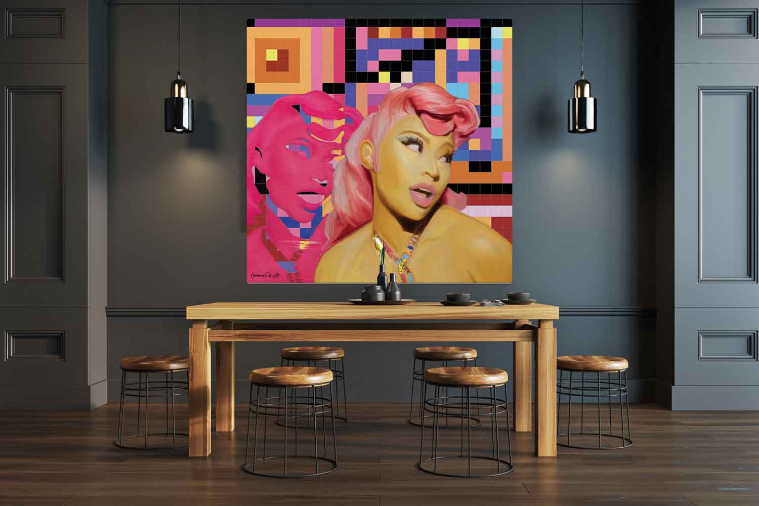 Nicki Minaj Pop Art Portrait Nicki Minaj 03 Portrait Music Icon Style