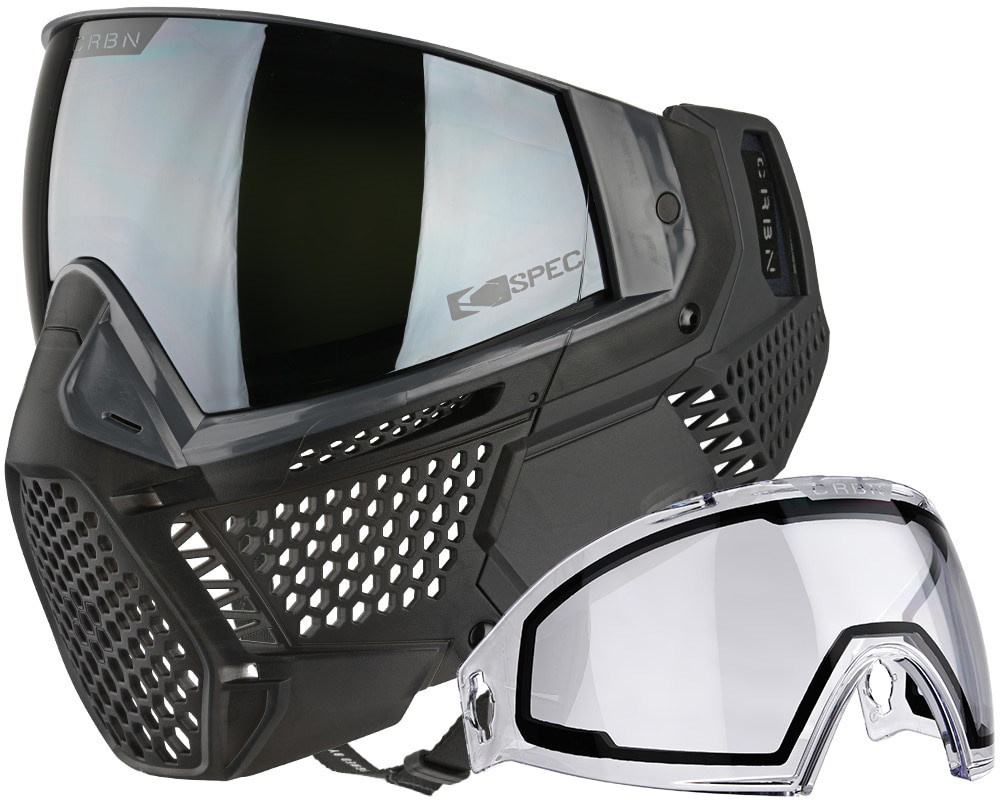 Carbon CRBN Zero Pro Paintball Mask (More Coverage) - Graphite