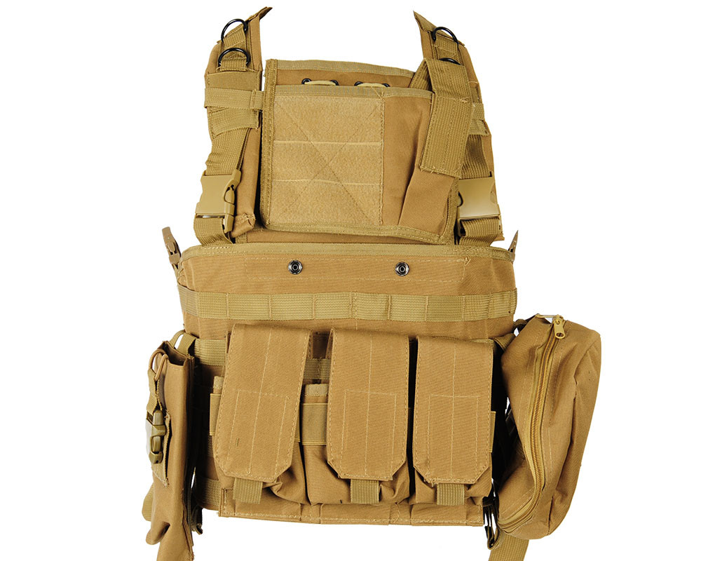 Defcon Gear 600 Denier Commando Airsoft Chest Rig Vest - Olive Drab