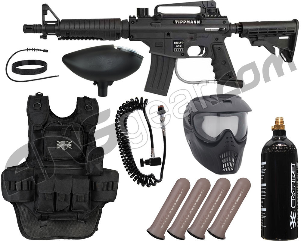 Tippmann Bravo One Elite Tactical Heavy Gunner Paintball Gun Package Kit