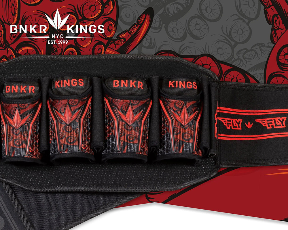 Bunkerkings Fly Pack Paintball Harness - 4+7 - Red Tentacles