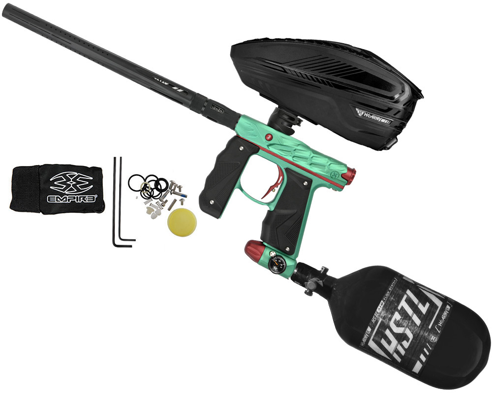 HK Army Hive Mini GS Paintball Gun w/ LAZR TFX Bundle - Dust Teal/Dust Red