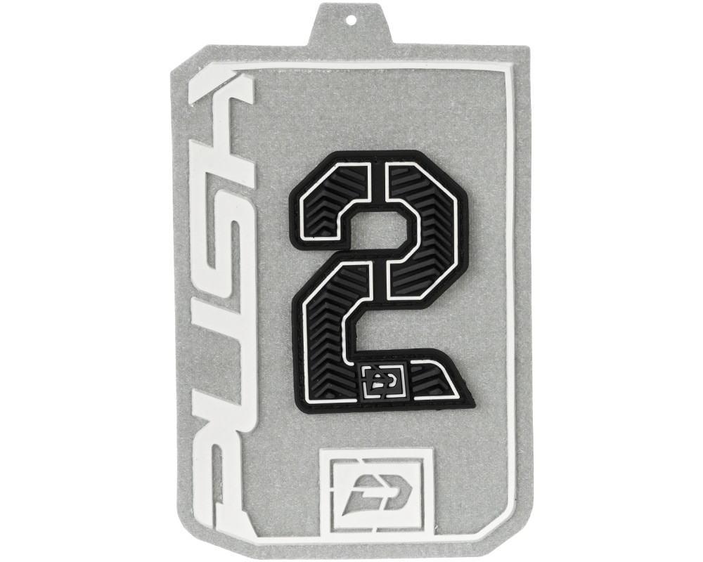 Push Rubberized Velcro Number Patch - Black - 2