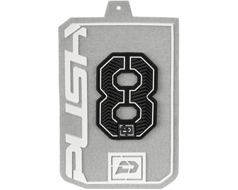 Push Rubberized Velcro Number Patch - Black - 8