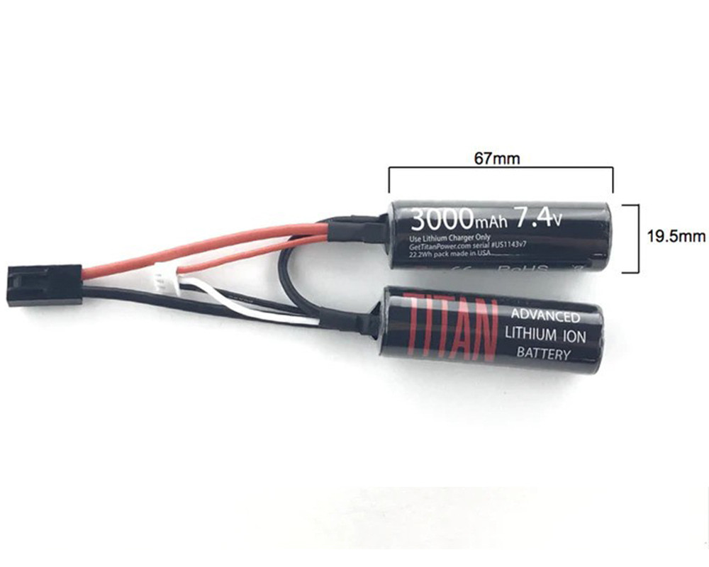 Titan 3000mAh 7.4V Nunchuck Tamiya Airsoft Battery (1154)